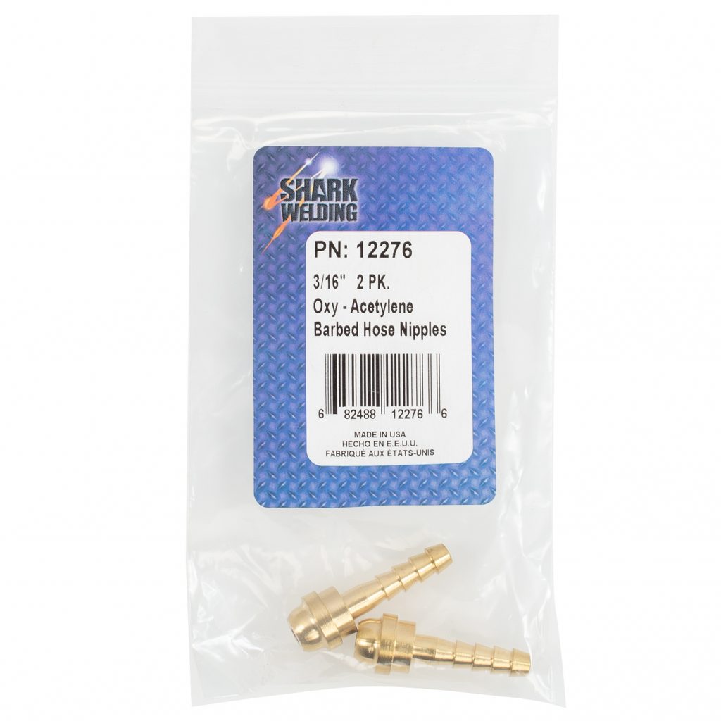 2 PK Oxygen-Acetylene B-Size Barbed Hose Nipples. 3/16" ID, 1-7/16 ...