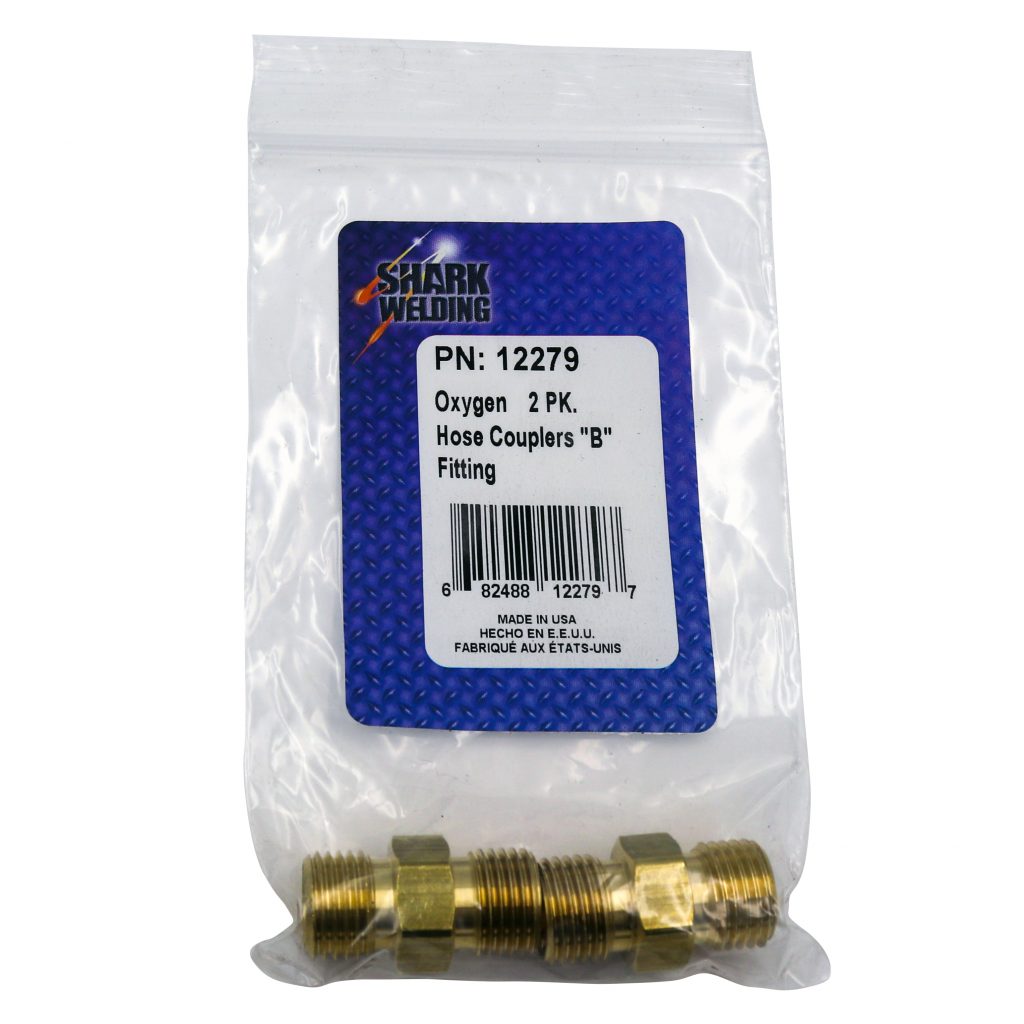 2 Pk. Hose Couplers "B" Fitting - Oxygen - Shark Industries