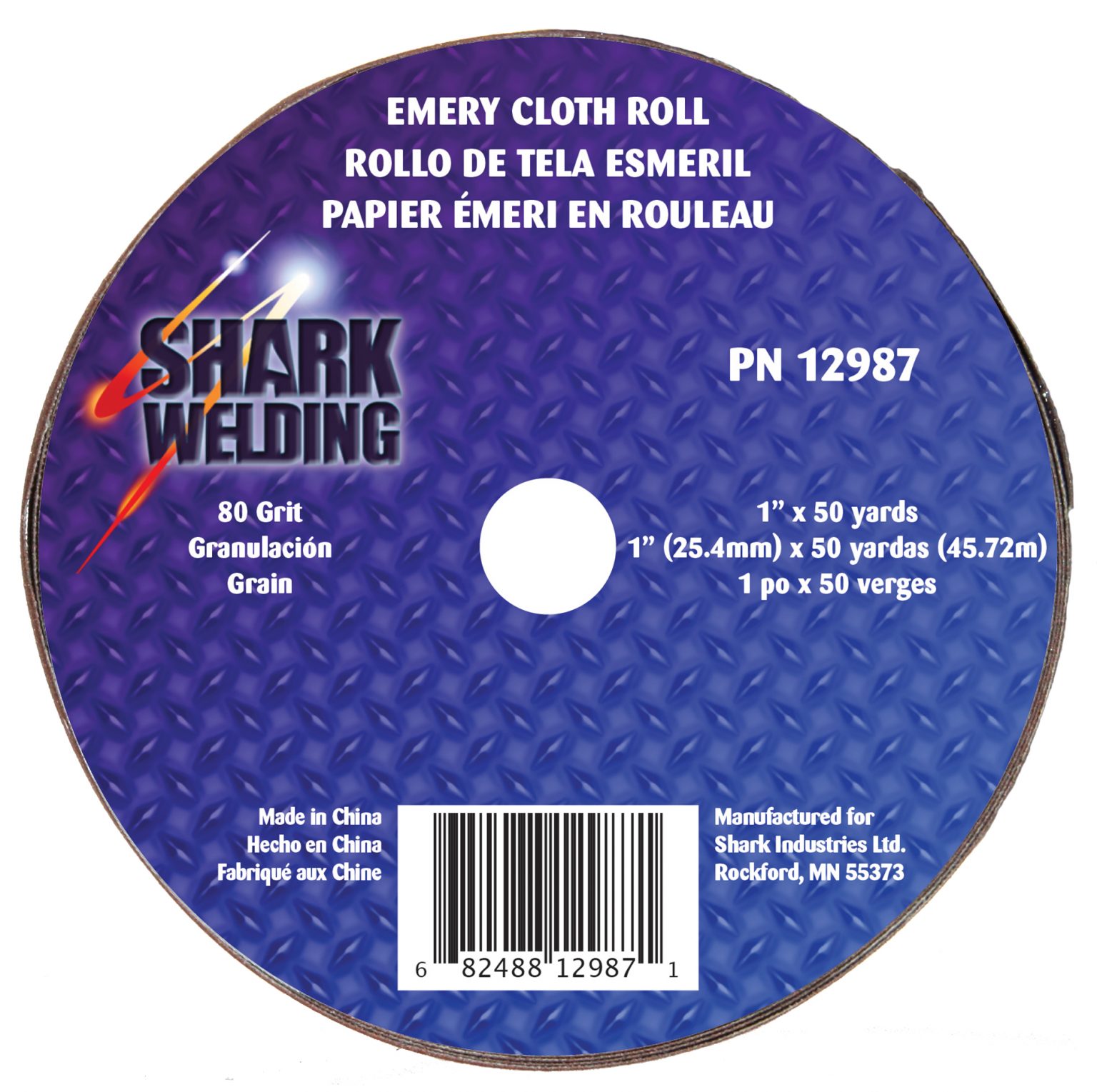 Emery Cloth Roll - Aluminum Oxide - 1" x 50 Yards - 80 Grit - Shark ...