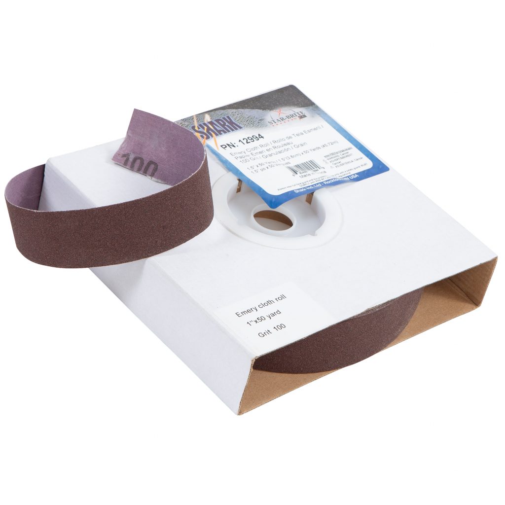 Emery Cloth Roll - Aluminum Oxide - 1.5" x 50 Yards - 100 Grit - Shark ...