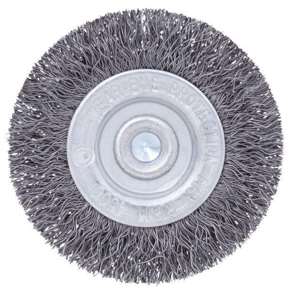 2" Crimped Wire Brush on 1/4" Hex Shaft - .008 Fine Wire - Shark Industries