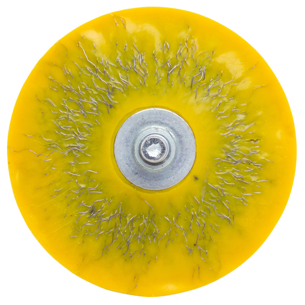 3" Plastic Encapsulated Wire Wheel on 1/4" Mandrel - Shark Industries