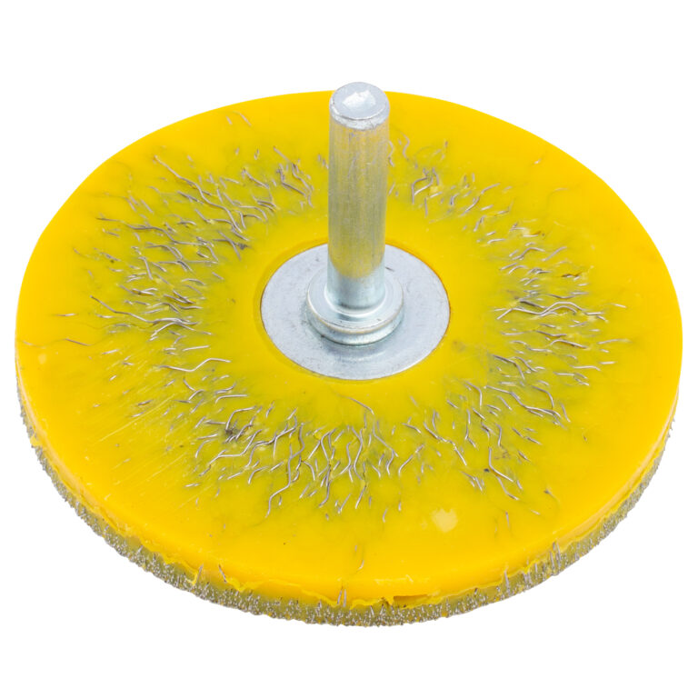 3" Plastic Encapsulated Wire Wheel on 1/4" Mandrel - Shark Industries