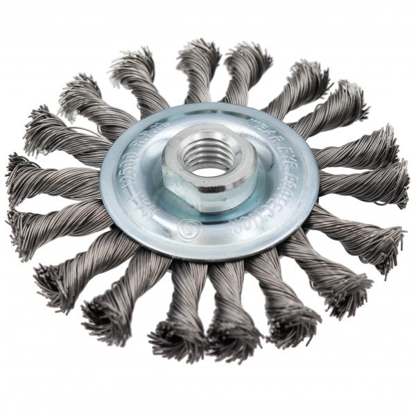 Knotted Wire Wheel - 4.5" x 5/8"-11NC for Stainless Steel .020 wire ...