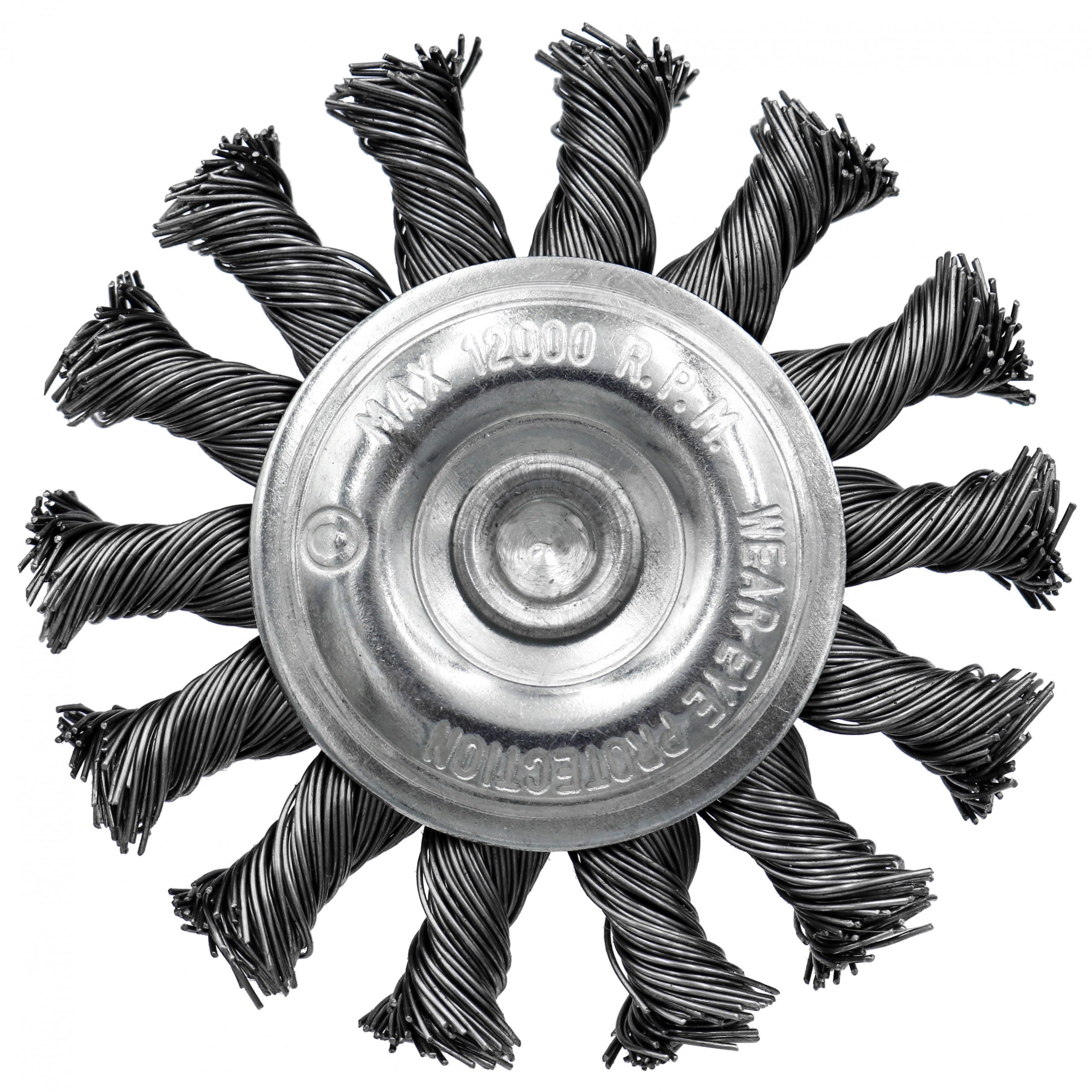 Mini Knotted Wire Brush - 3" x 1/4" Shank. .020 wire. - Shark Industries