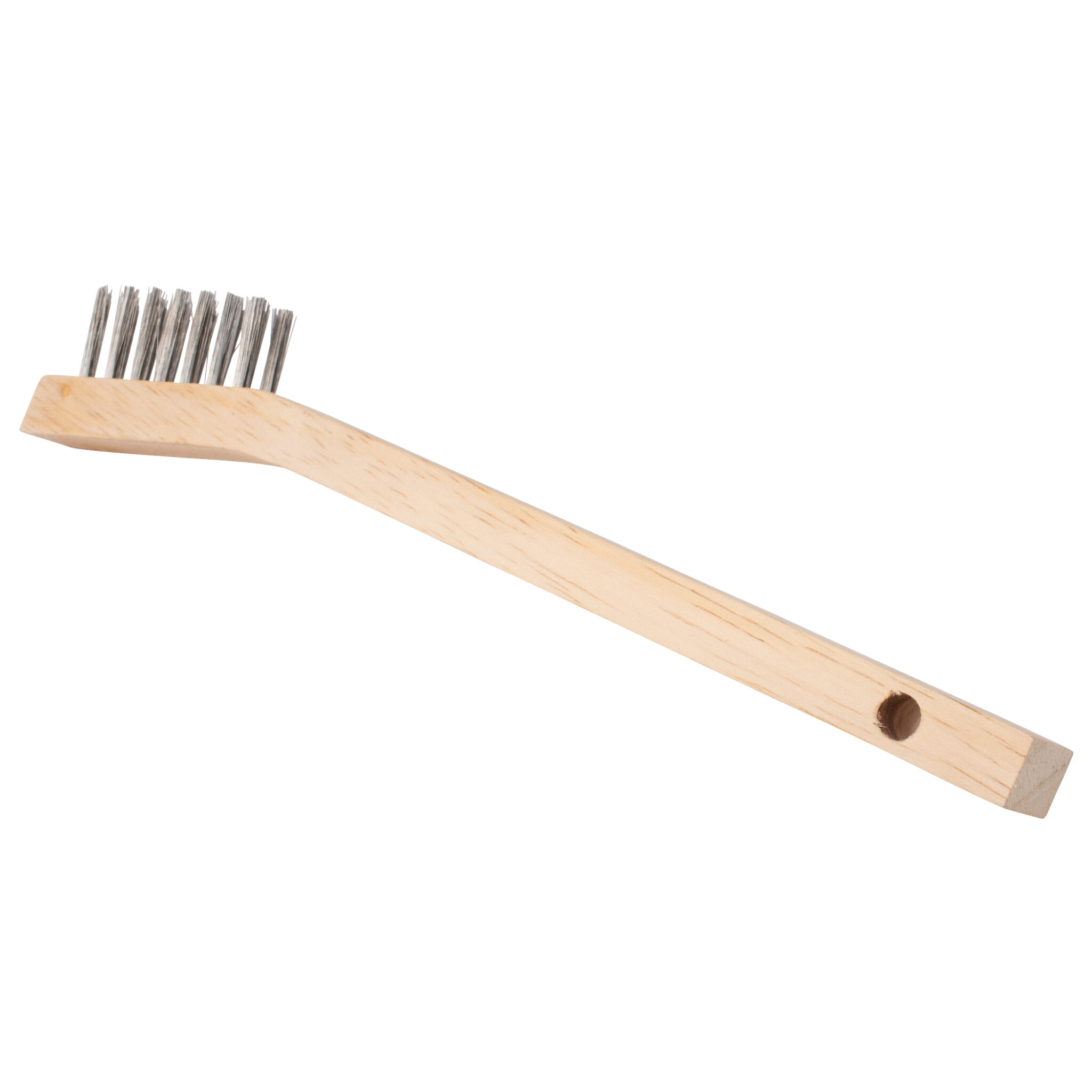 Small Scratch Brush - Stainless Steel- 7-3/4" with Wooden Handle ...
