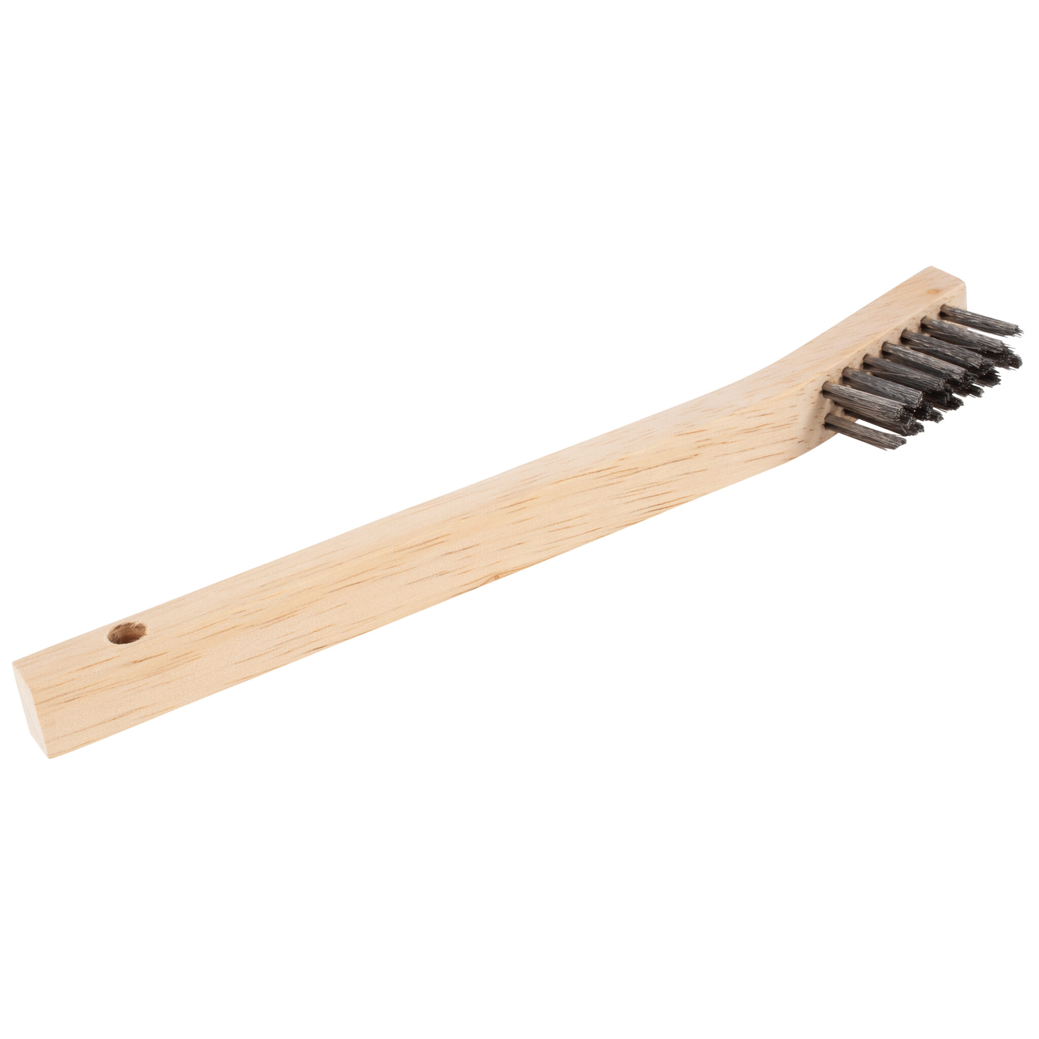 Small Scratch Brush - Stainless Steel- 7-3/4" with Wooden Handle ...