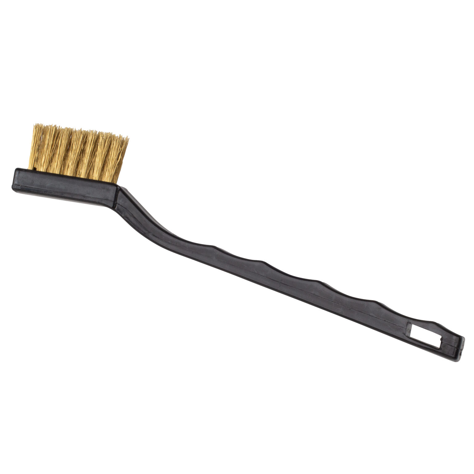 Small Scratch Brush - Brass - 7-1/4" with Plastic Handle - Shark Industries