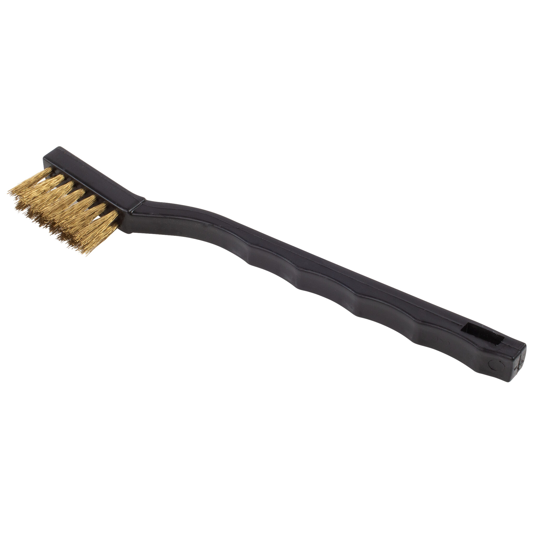 Small Scratch Brush - Brass - 7-1/4" with Plastic Handle - Shark Industries