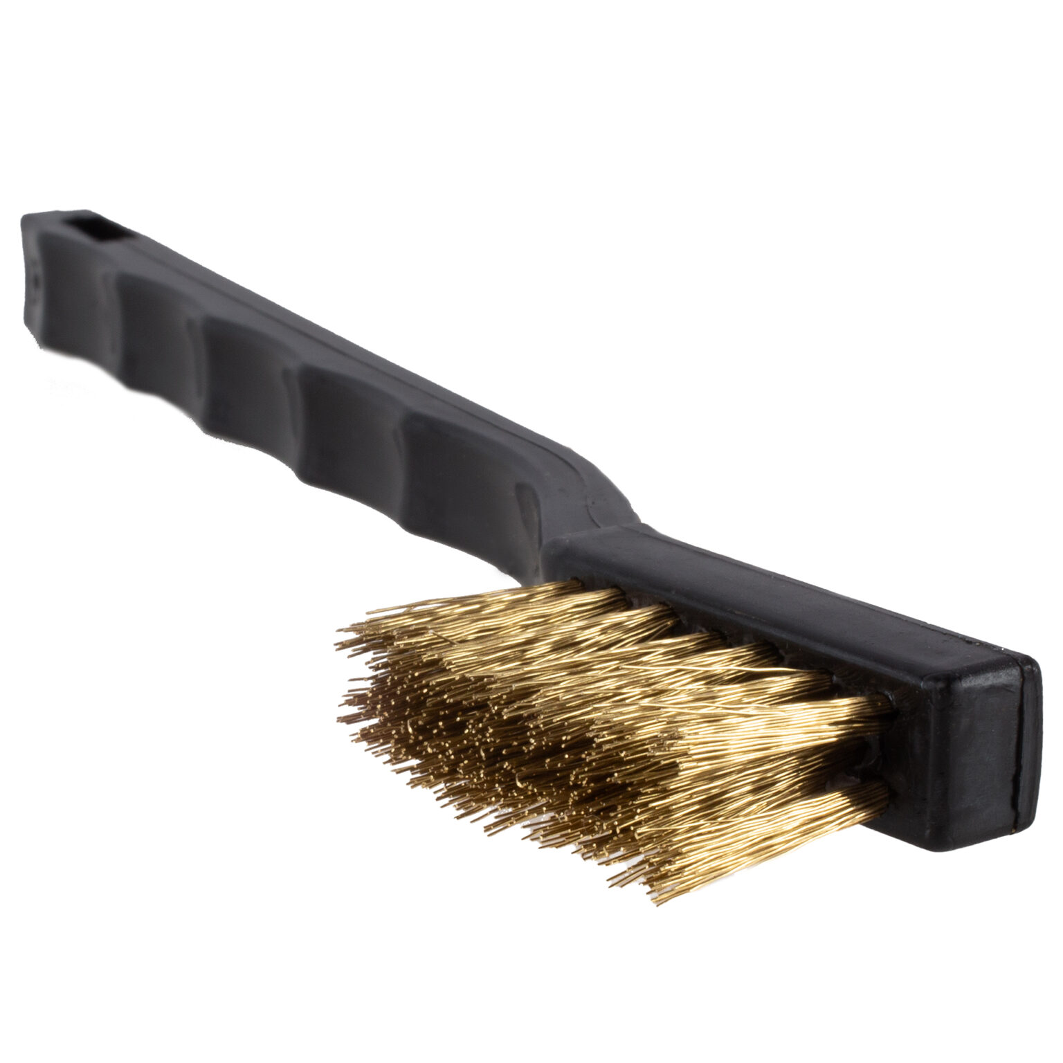 Small Scratch Brush - Brass - 7-1/4" with Plastic Handle - Shark Industries