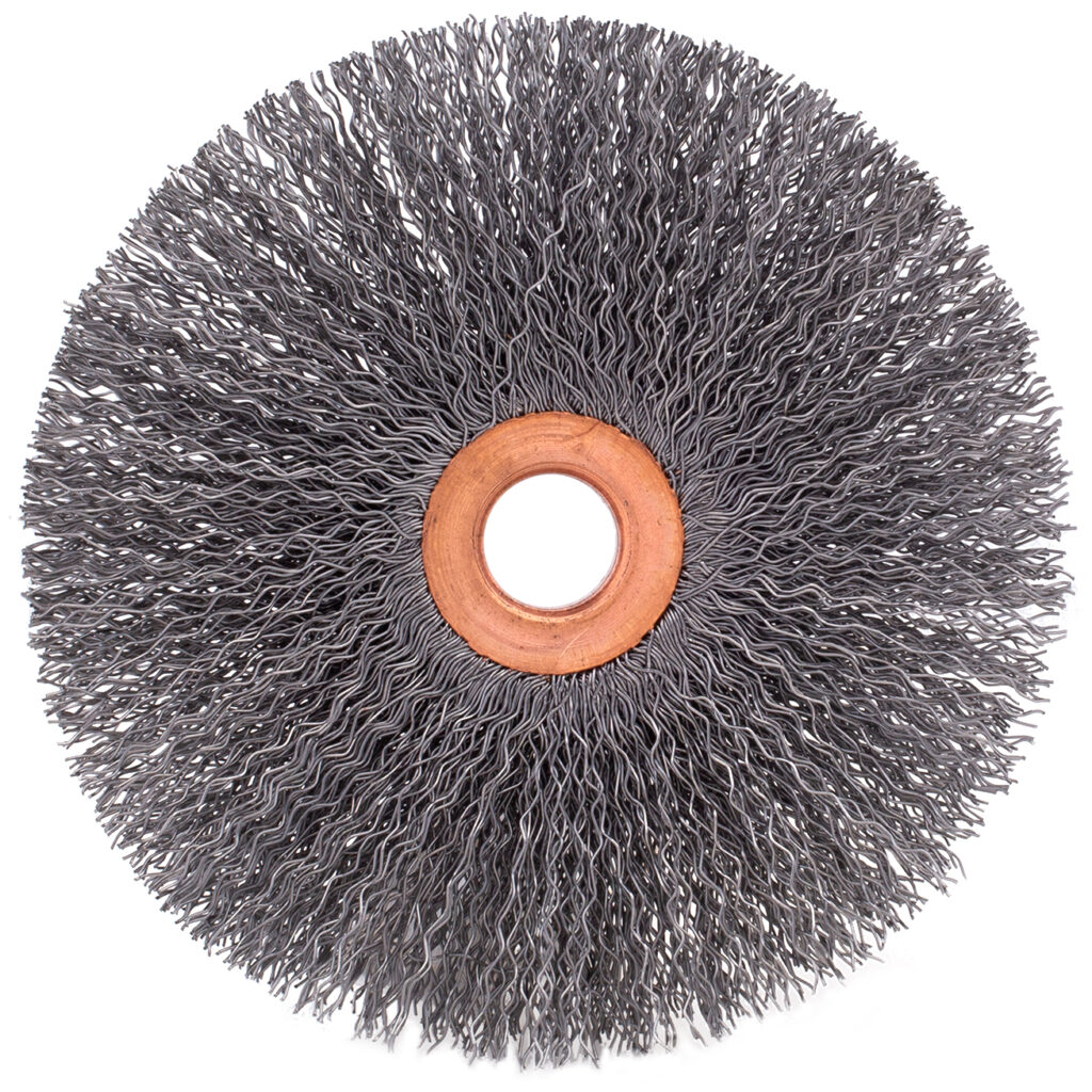 Circular Crimped Wire Wheel - 4" x 1/2" arbor hole. Fine .008 wire ...