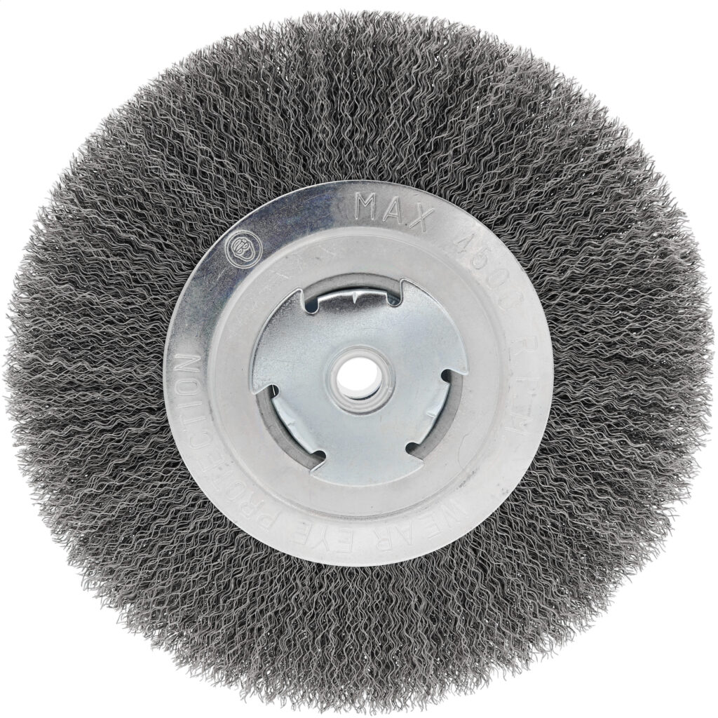 Crimped Straight Wire Wheel - 8" x 1/2"-5/8" - .014 Wire - Shark Industries