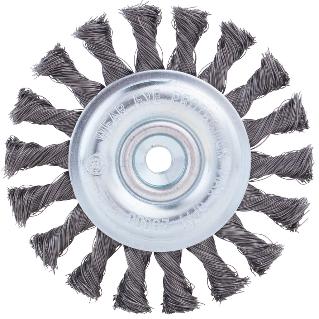 LIMITED STOCK! Knotted Wire Wheel with arbors - 4" x M10-1.50. .014 ...