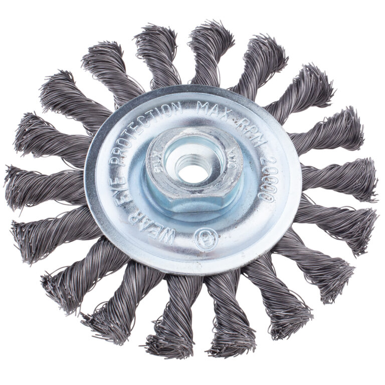 LIMITED STOCK! Knotted Wire Wheel with arbors - 4" x M10-1.50. .014 ...