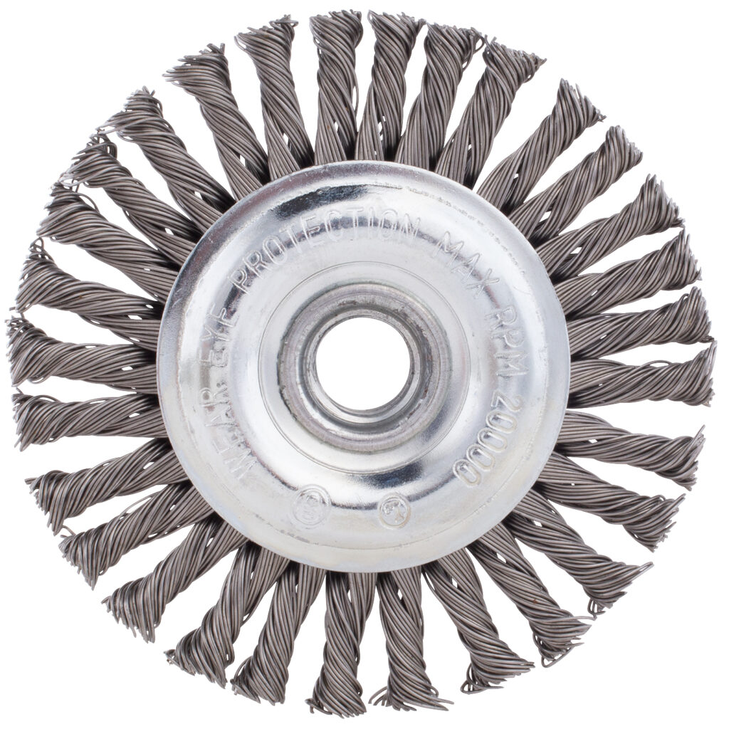 Stringer Bead Twist Wire Wheel - 4" x 5/8-11NC arbor. SS .020 wire ...