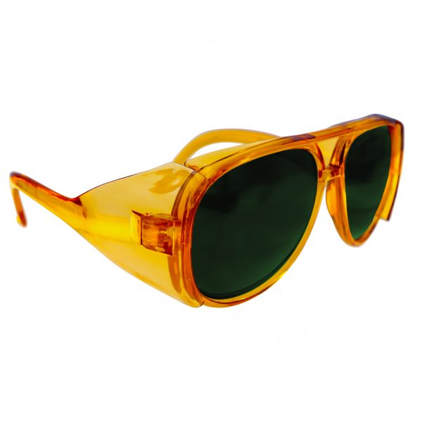 Orange Side-Shield Safety Glasses Shade #5 Green Lens - Shark Industries