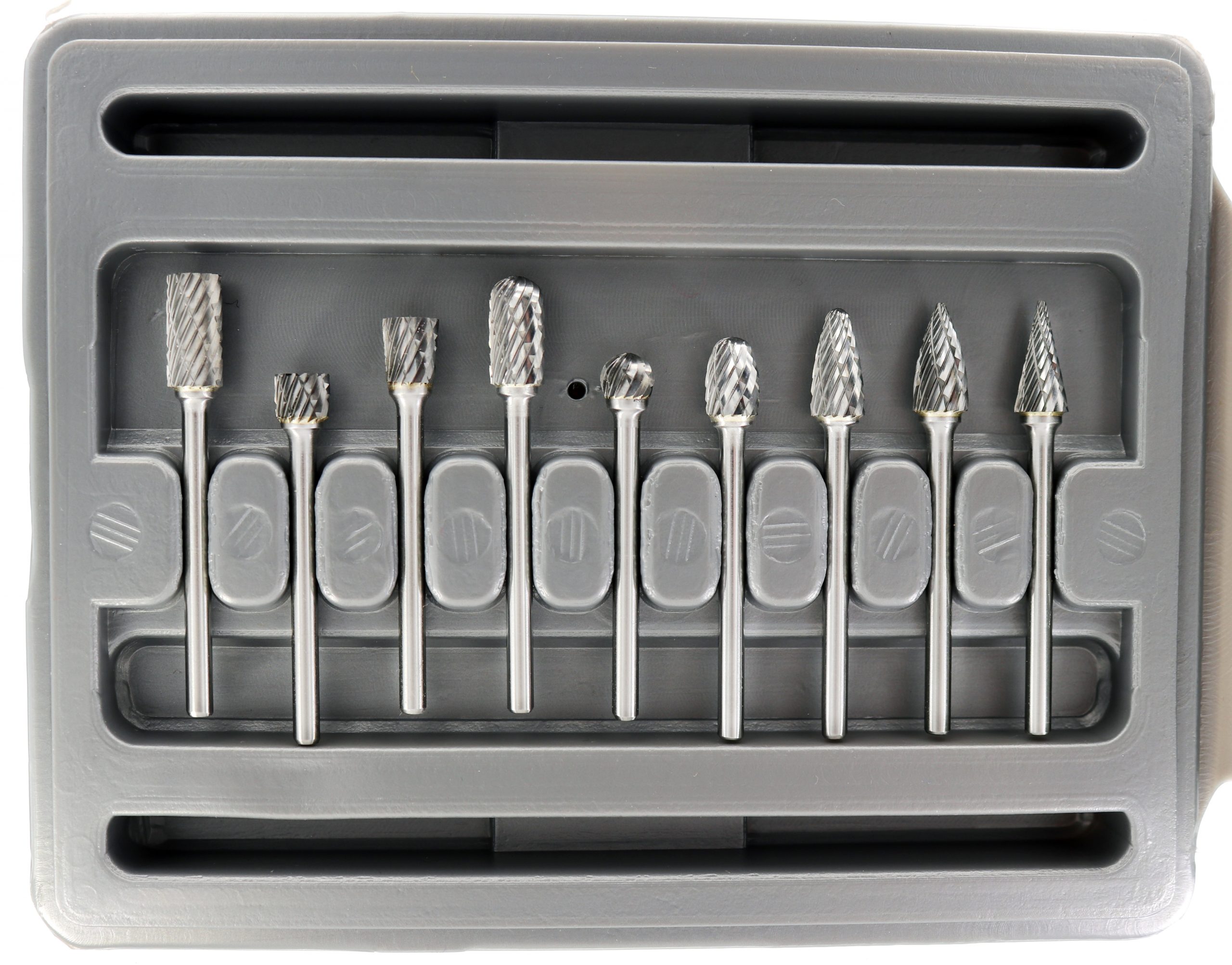 Mini- 9 Piece Double Cut Carbide Bur Kit 1/8" Shank - Shark Industries