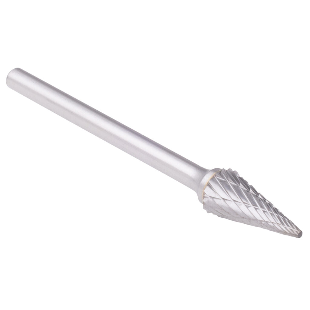 Mini Carbide Bur 1/4" Cone 1/8" Shank - DC - (BTM-9) - Shark Industries