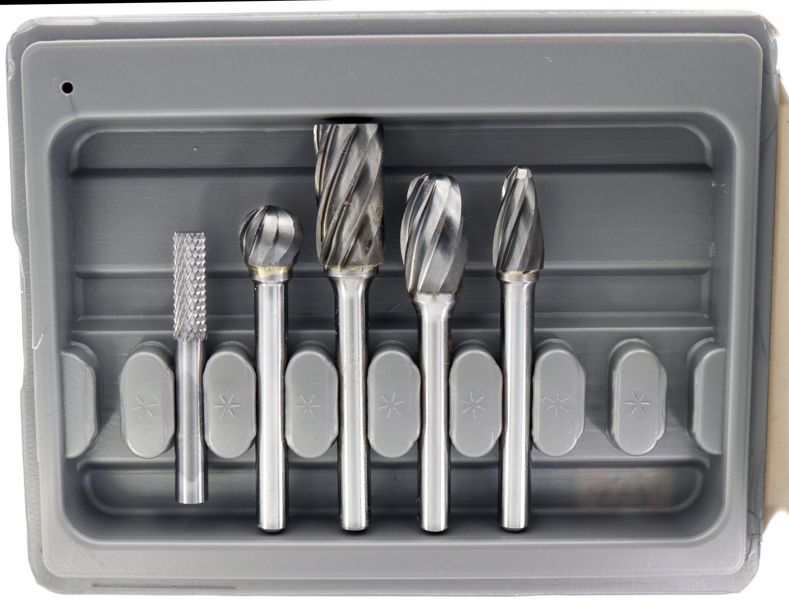 5 PC. Aluminum Carbide Bur Set - 1/4" Shank (BT5A) - Shark Industries