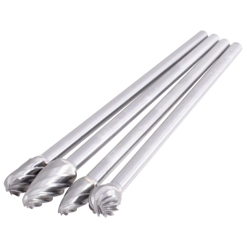 4 PC Aluminum Extended Carbide Bur Set (BTA4) - Shark Industries
