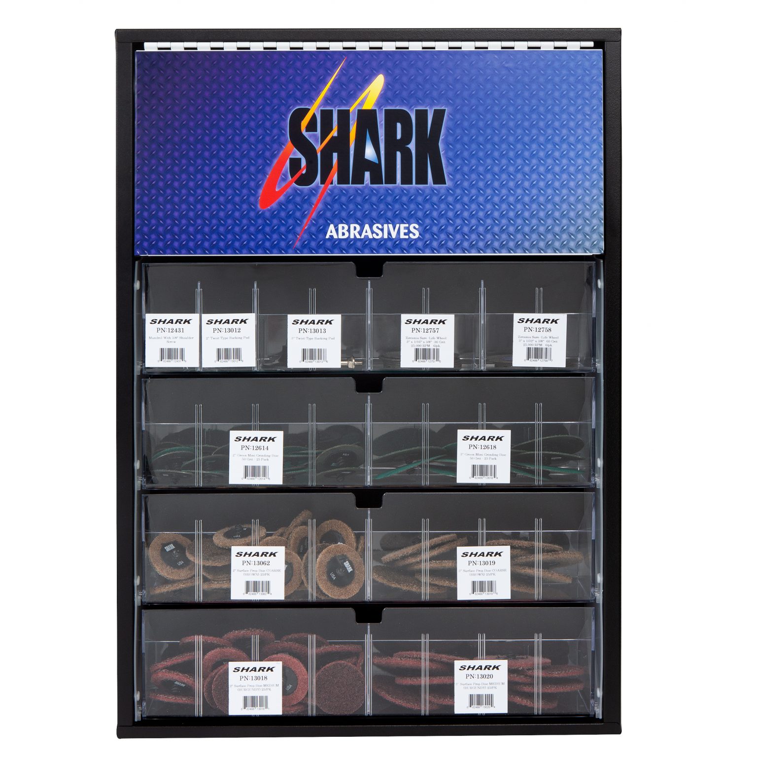 Abrasives Wall Display with 2" & 3" Most Popular Abrasives - Shark ...