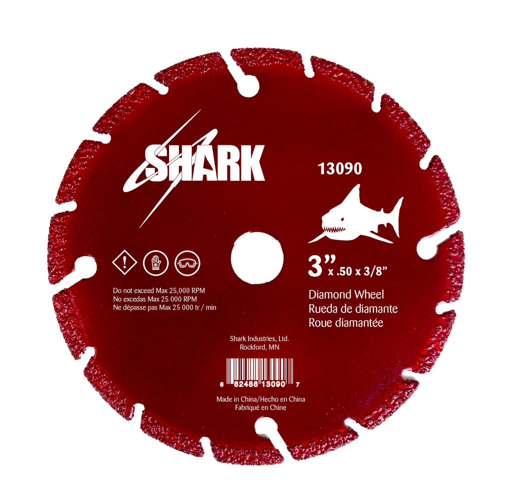 3" Plastic Encapsulated Wire Wheel on 1/4" Mandrel - Shark Industries