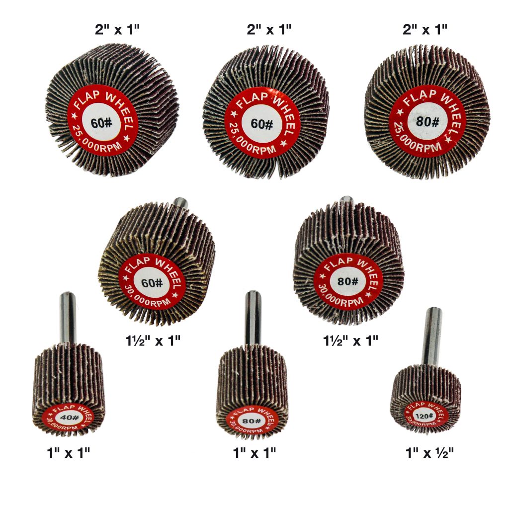 8 PC Flap Wheel Kit - Aluminum Oxide - Shark Industries