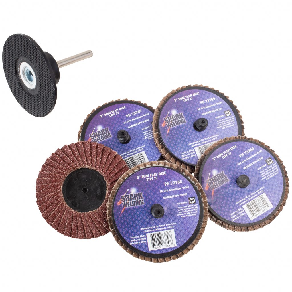 5 PC Mini Flap Disc Kit - 3" with Holder - Shark Industries