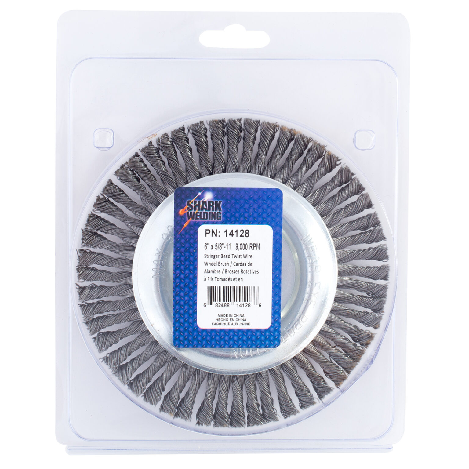 6" x 5/8-11NC Arbor Stringer Bead Wire Wheel .020 Steel Wire - Shark ...