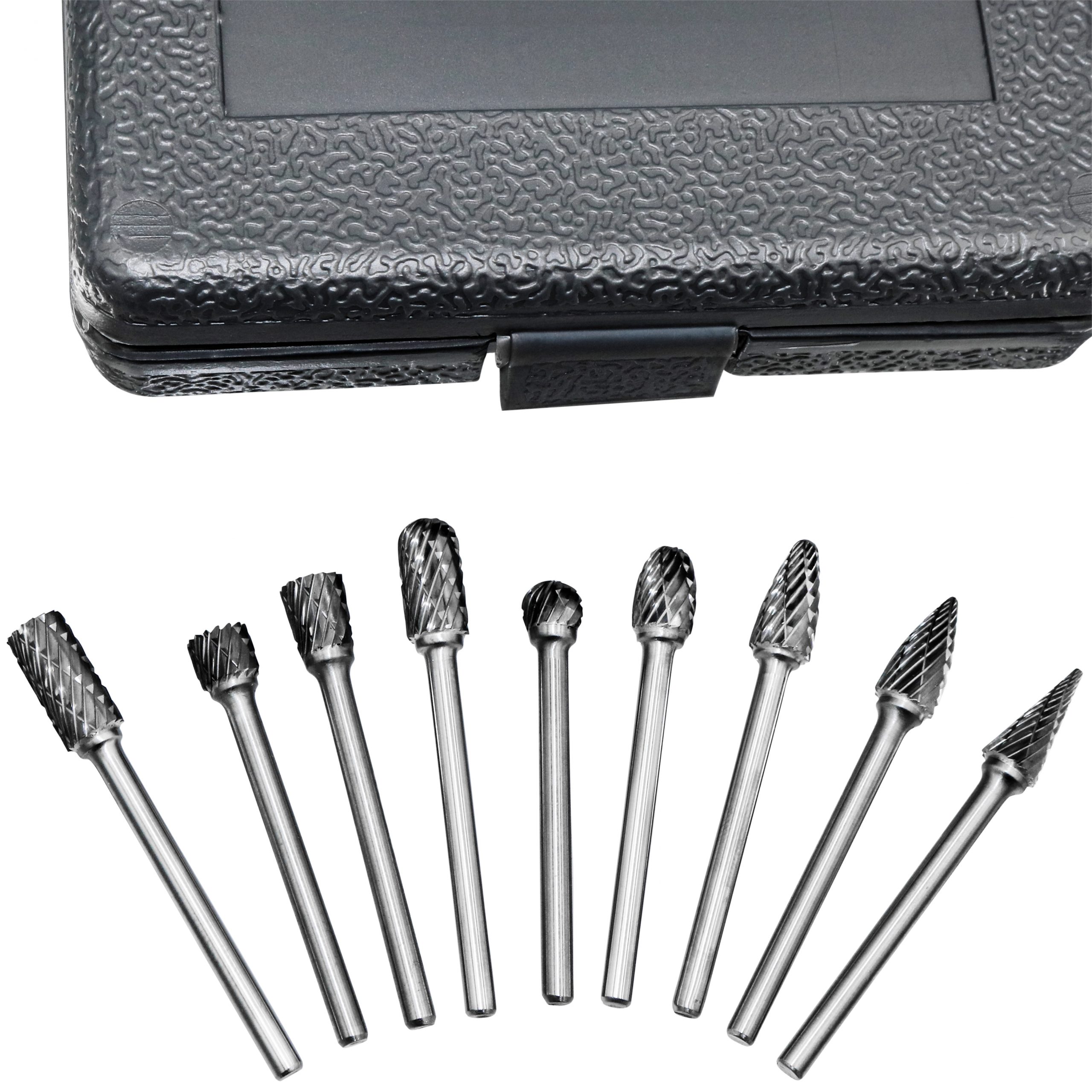Mini- 9 Piece Double Cut Carbide Bur Kit 1/8" Shank - Shark Industries