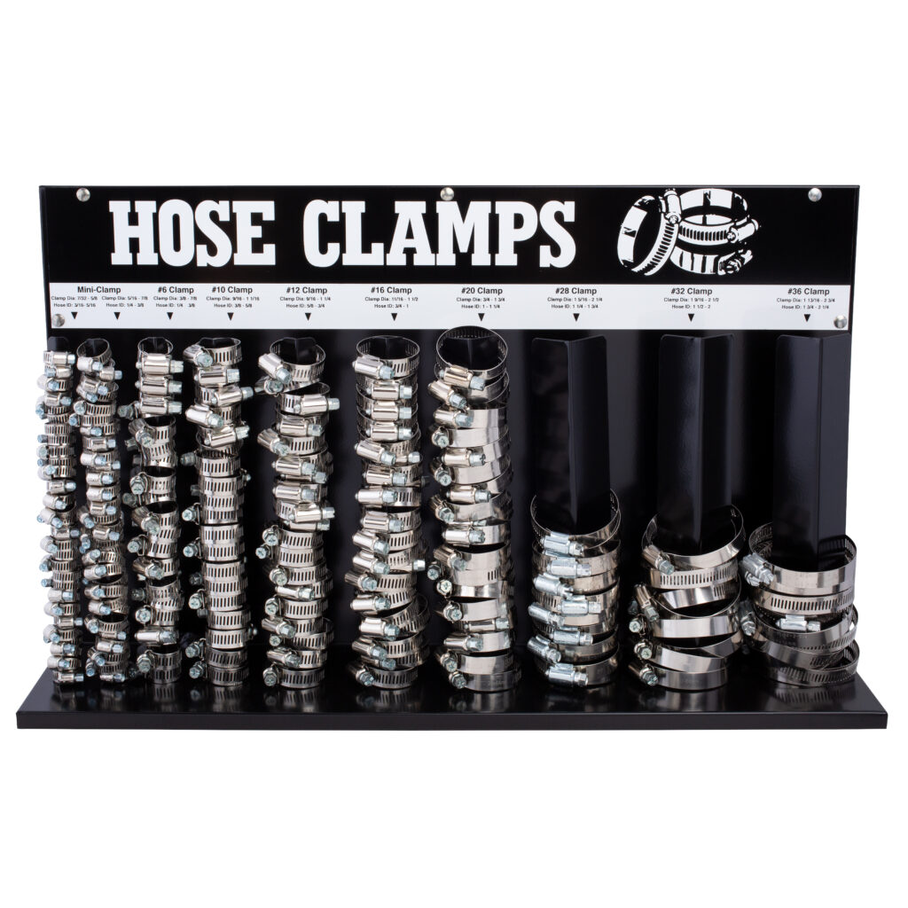 221 PC. Hose Clamp Rack & Hose Clamp Assortment - Shark Industries