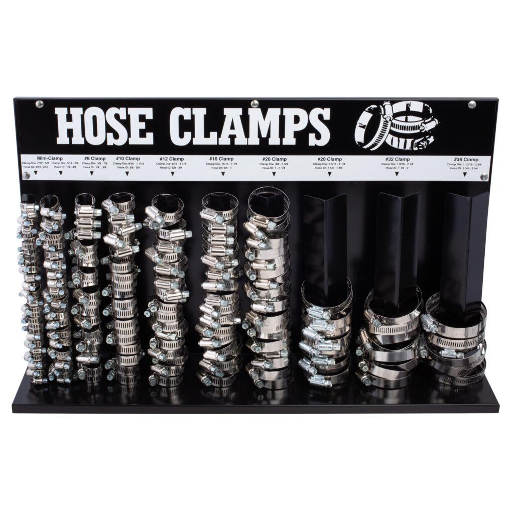 221 PC. Hose Clamp Rack & Hose Clamp Assortment - Shark Industries