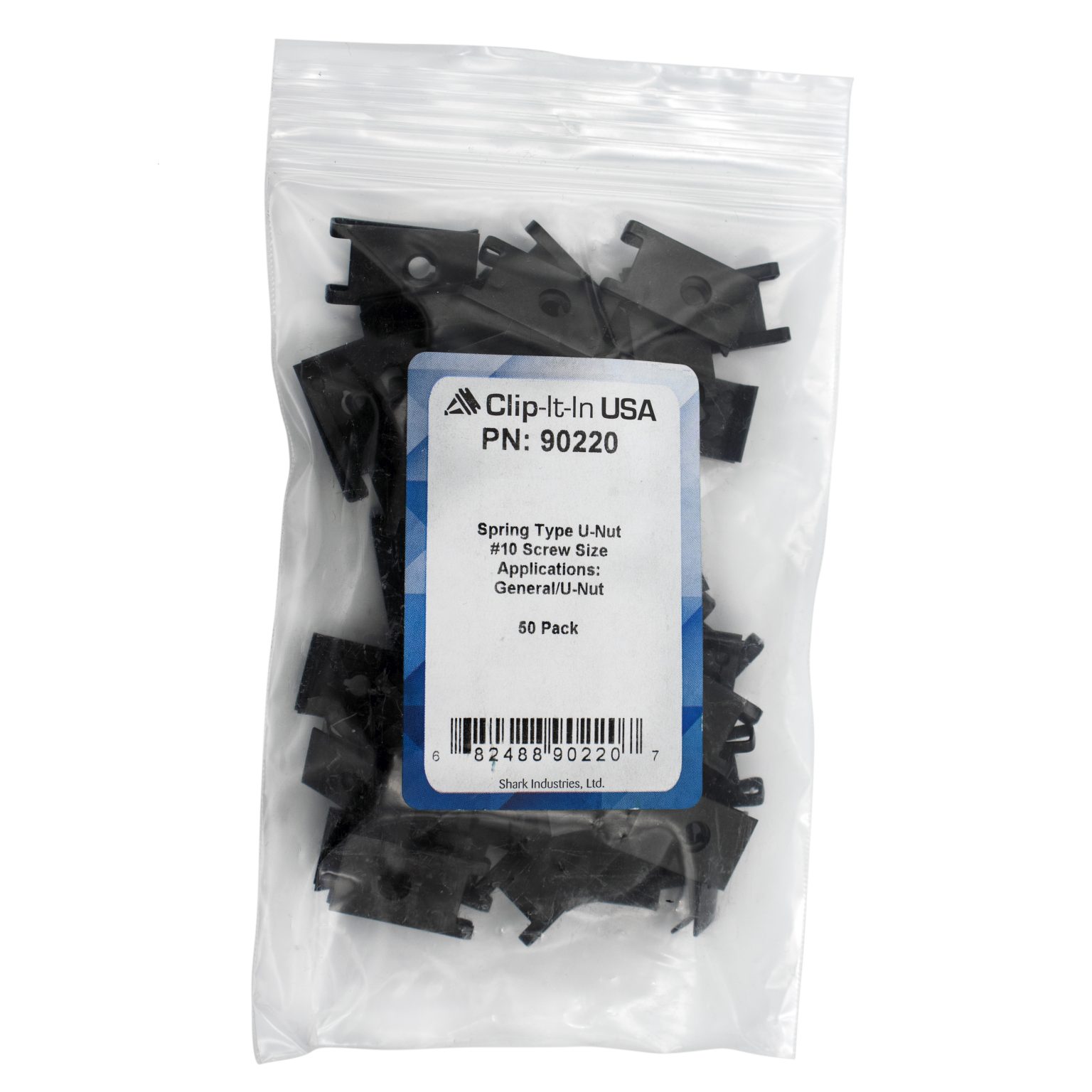 50 PK | Spring Type U-Nut - #10 Screw Size - Shark Industries
