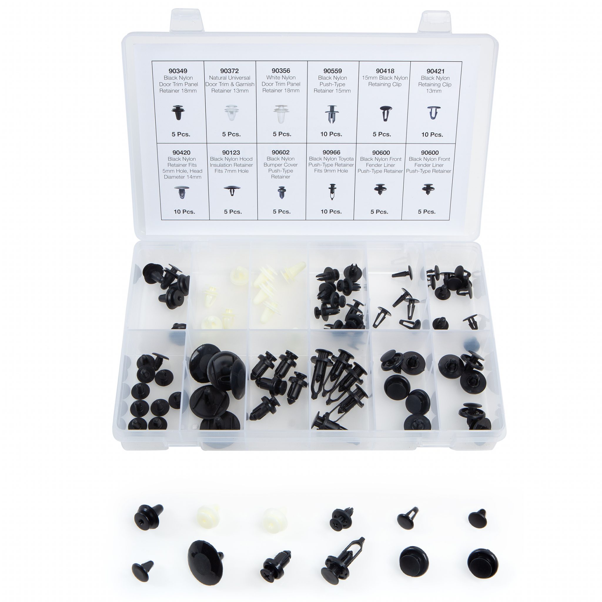 80 PC. Toyota Retainer Assortment in 12 Compartments - OPK92 - Shark ...