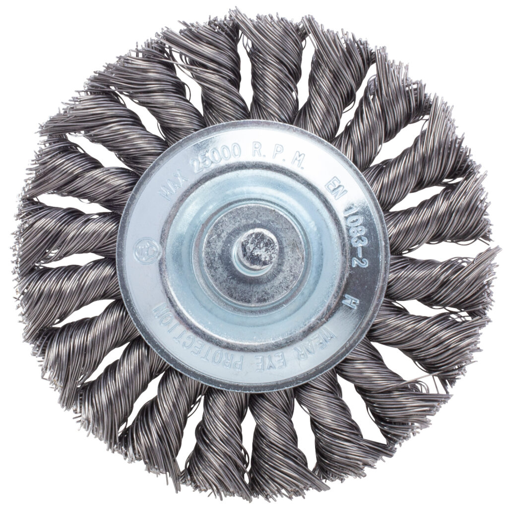 3-1/2 Inch Mounted Knot Wire Wheel - Heavy Duty - Shark Industries