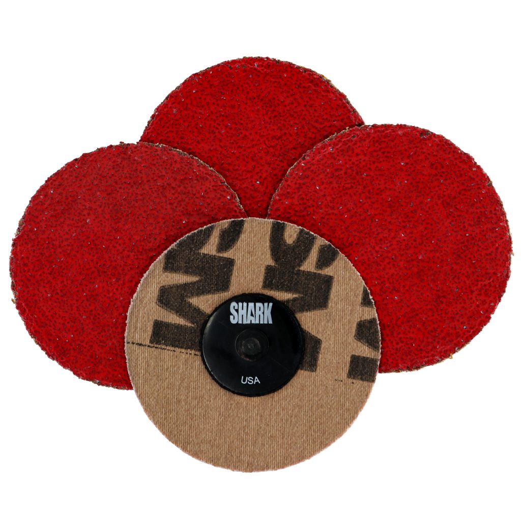 25 PK | 3" Mini Grinding Discs - Red Ceramic - 24 Grit - Shark Industries