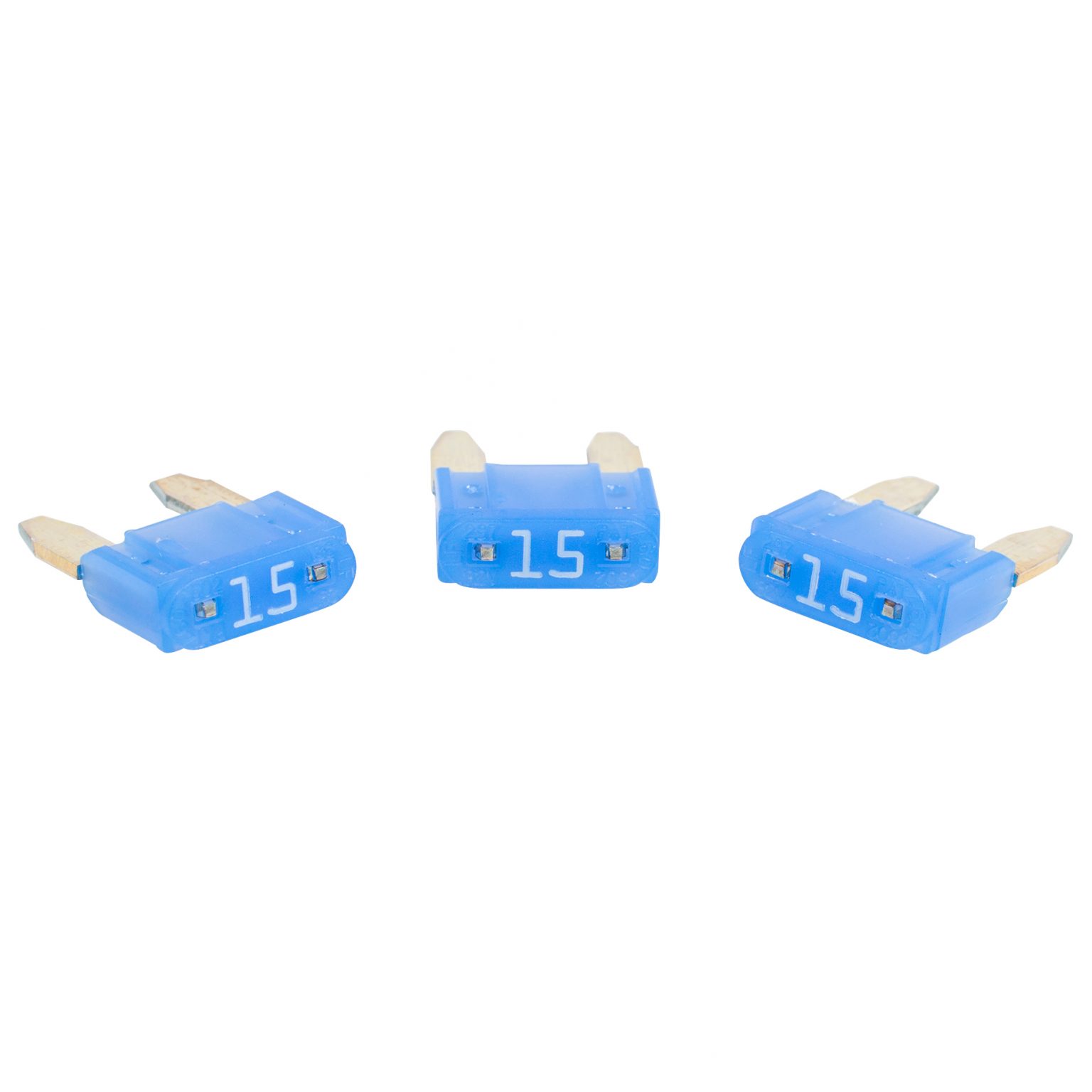 LIMITED STOCK! 100 PK | Mini Amp Fuse 15 AMP Blue - Shark Industries