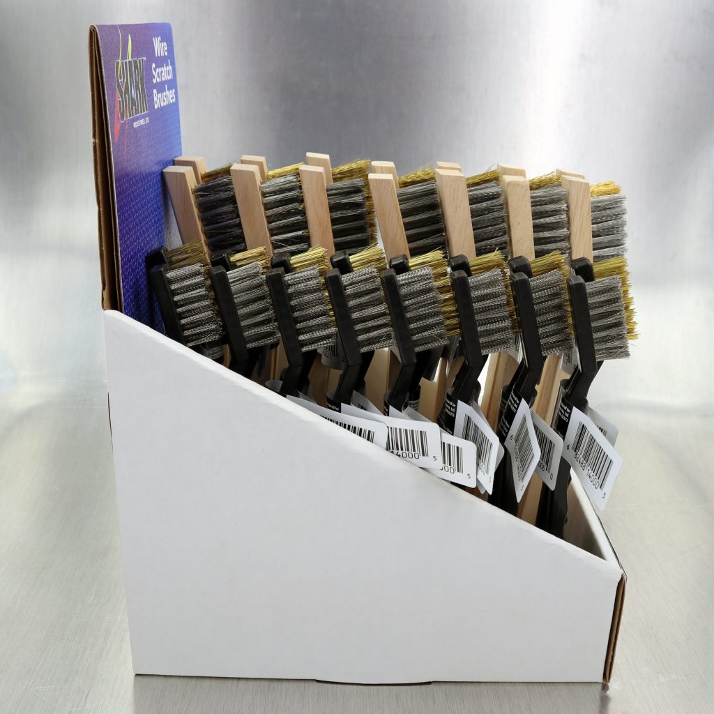 30 PC. Assortment | Wire Scratch Brushes with Display Box - Shark ...