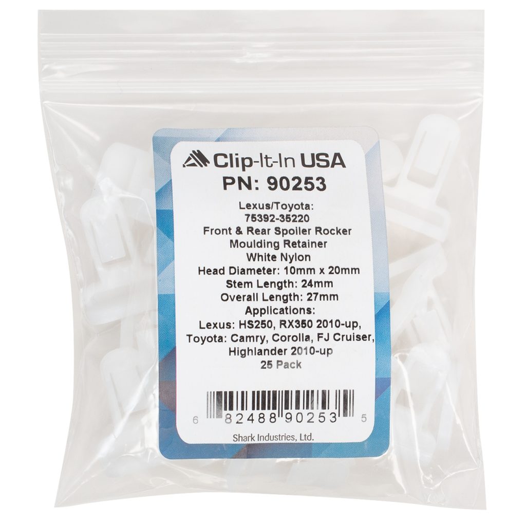Moulding Retainer - Lexus/Toyota 75392-35220 - 25 Pk. - Shark Industries