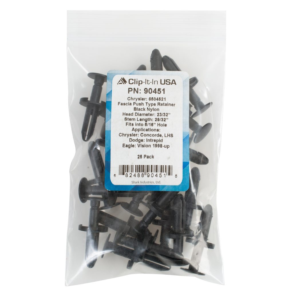 25 PK | Push Type Retainer-Fascia - Chrysler 6504521 - Shark Industries
