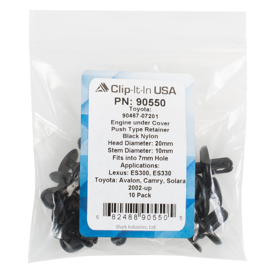 Push Type Retainer/Engine - Toyota 90467-07201 - 10 Pk. - Shark Industries