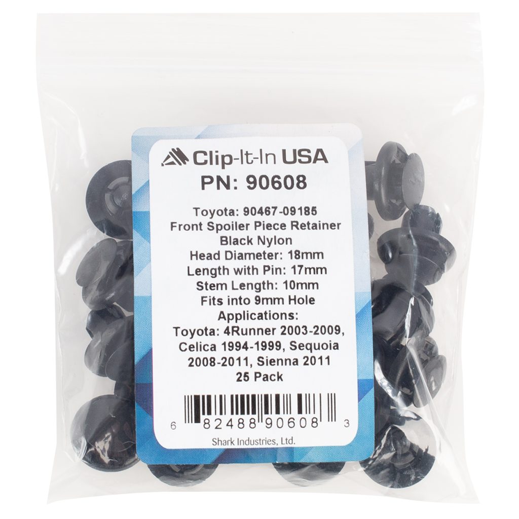 Push Type Retainer/Grille - Toyota 90467-09185 - 25 Pk. - Shark Industries