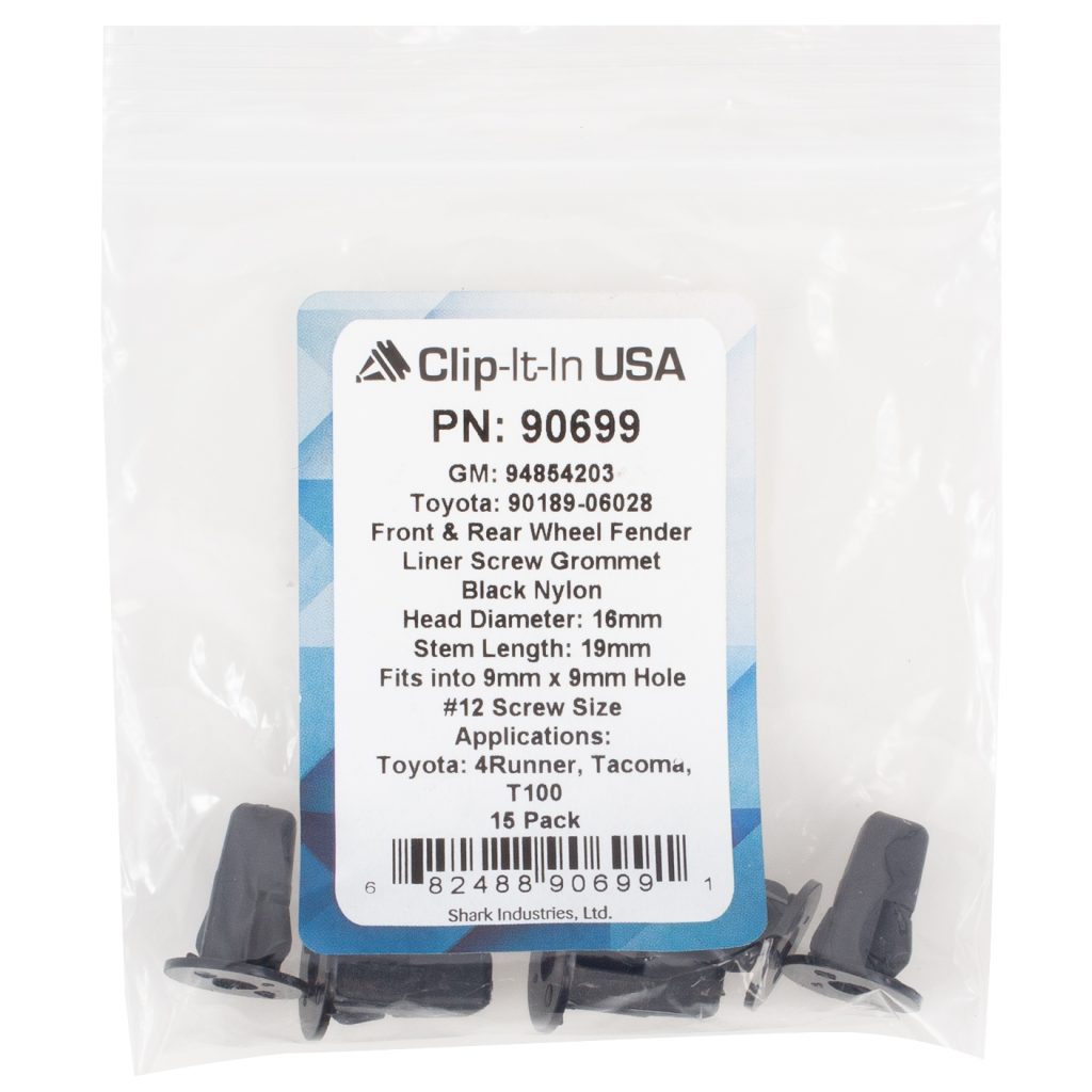 Grommet-Fender Liner - GM 94854203, Toyota 9018906028 - 15 Pk. - Shark ...