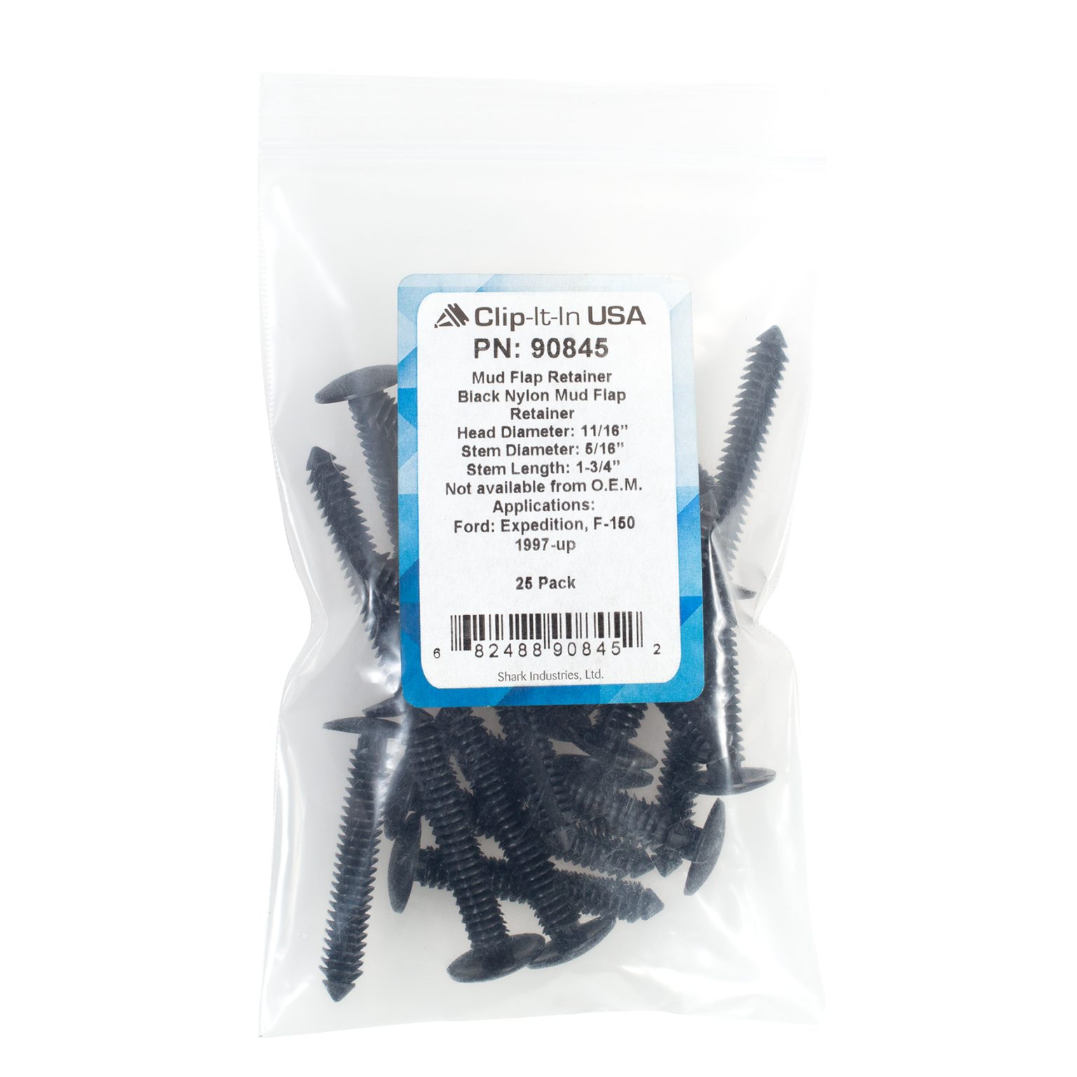 Trim Retainer-Mud Flap - 25 Pk. - Shark Industries