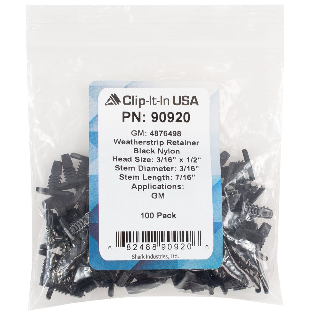 100 PK | Weatherstrip Retainer - GM 4876498 - Shark Industries