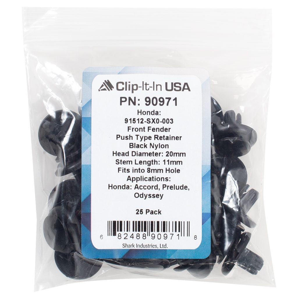 25 PK | Push Type Retainer-Fender - Honda 91512-SX0-003 - Shark Industries
