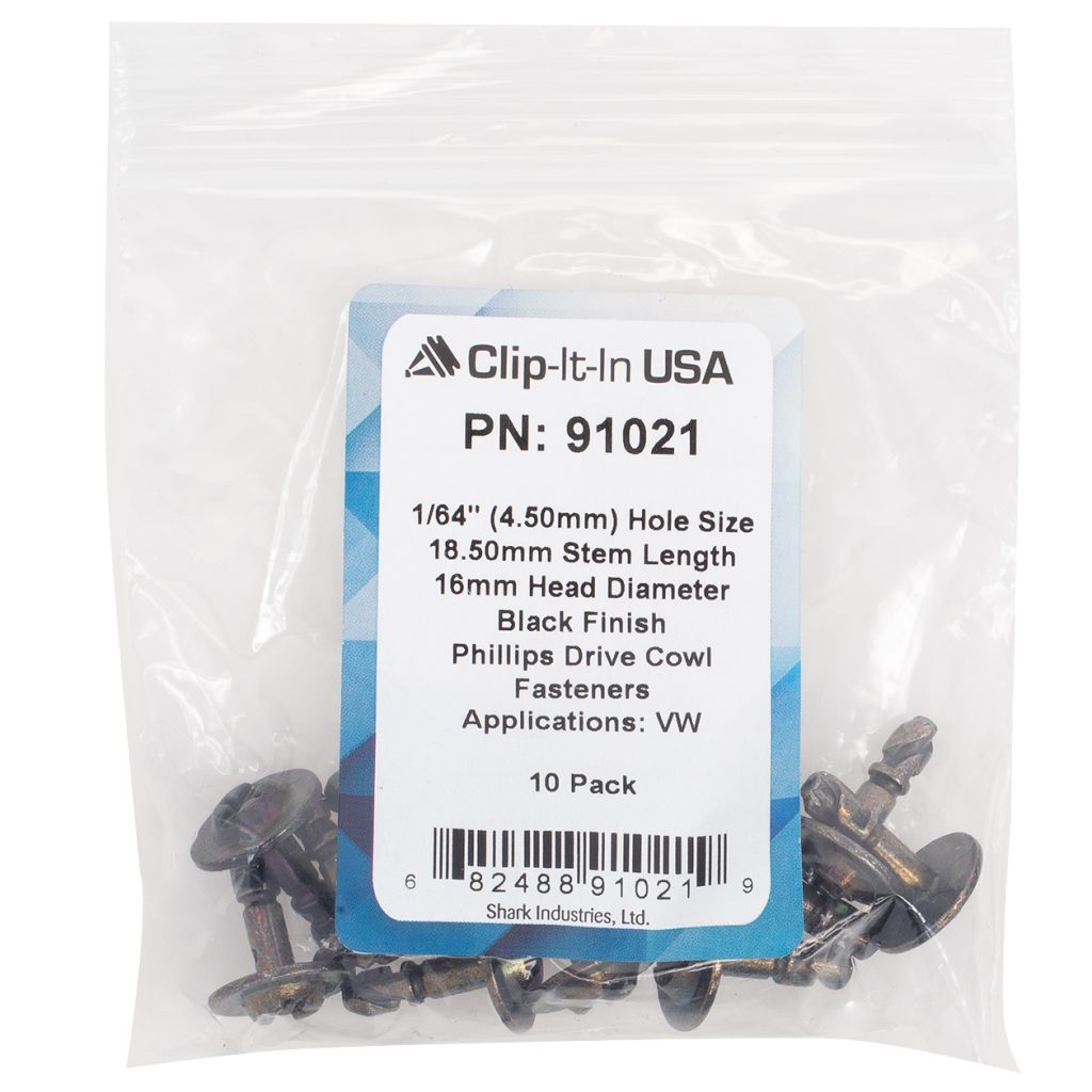 10 PK | Audi/VW- Phillips Drive Cowl Fastener 5.0mm Stem Dia. x 18.5 ...
