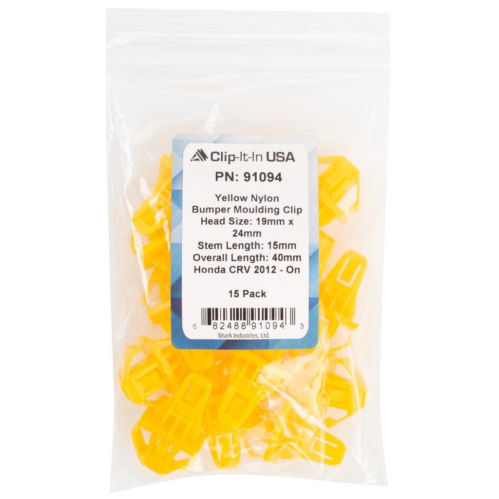 Honda Moulding Clip Yellow Nylon - 15 Pk. - Shark Industries