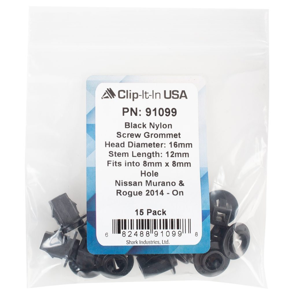 Nissan Screw Grommet-Black Nylon - 15 Pk. - Shark Industries