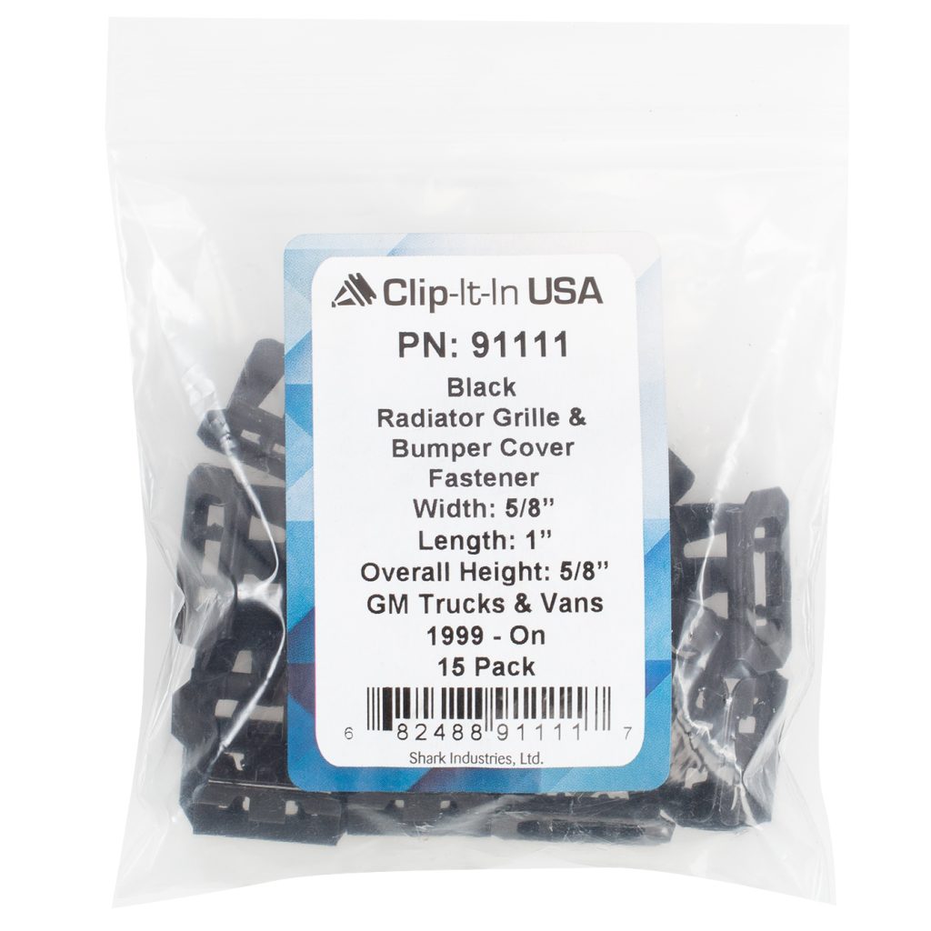 GM Grille Clip/ Fastener 1" x 5/8" Black Metal /TW - 15 Pk. - Shark ...